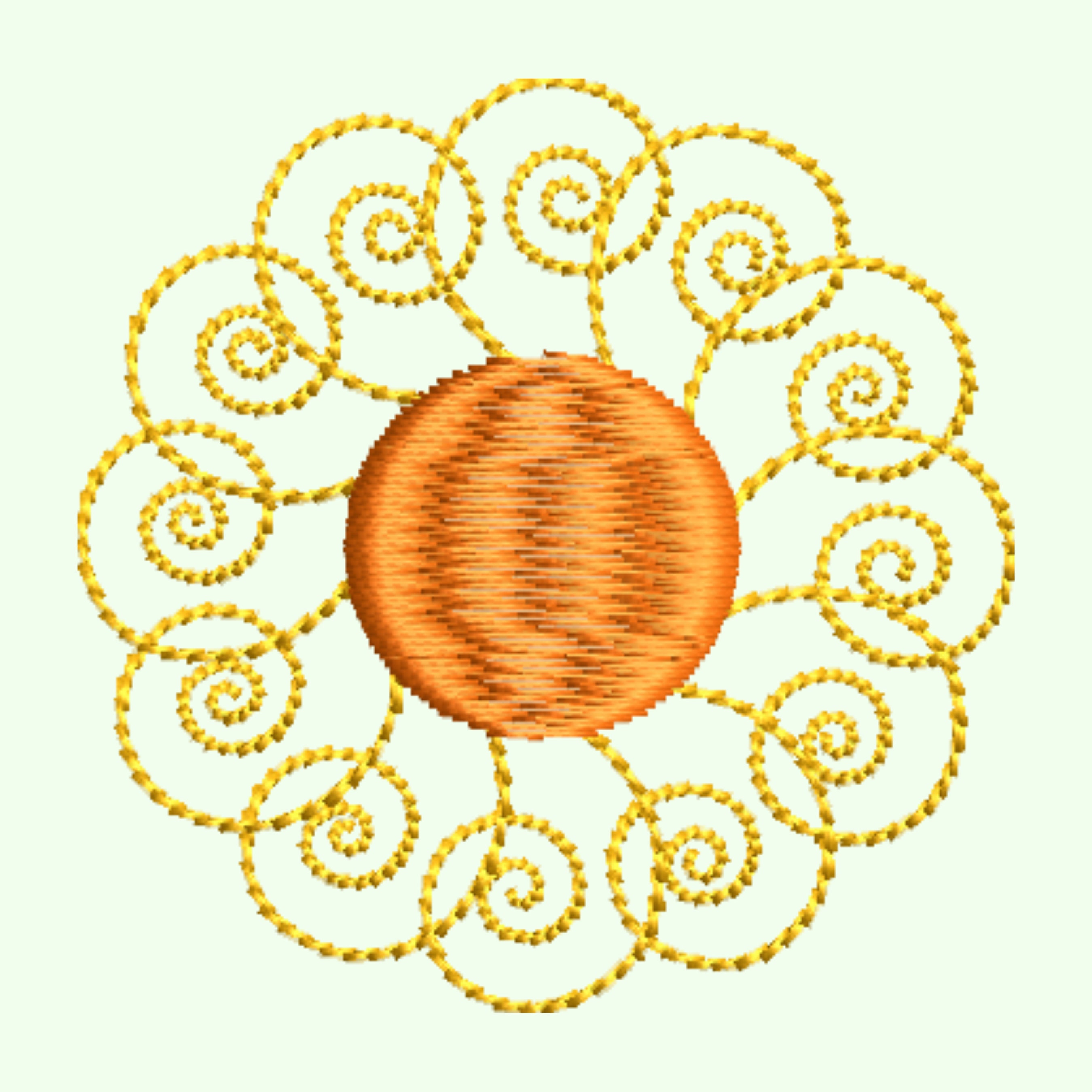 Sun Embroidery Design 3 Sizes Instant Download - Etsy