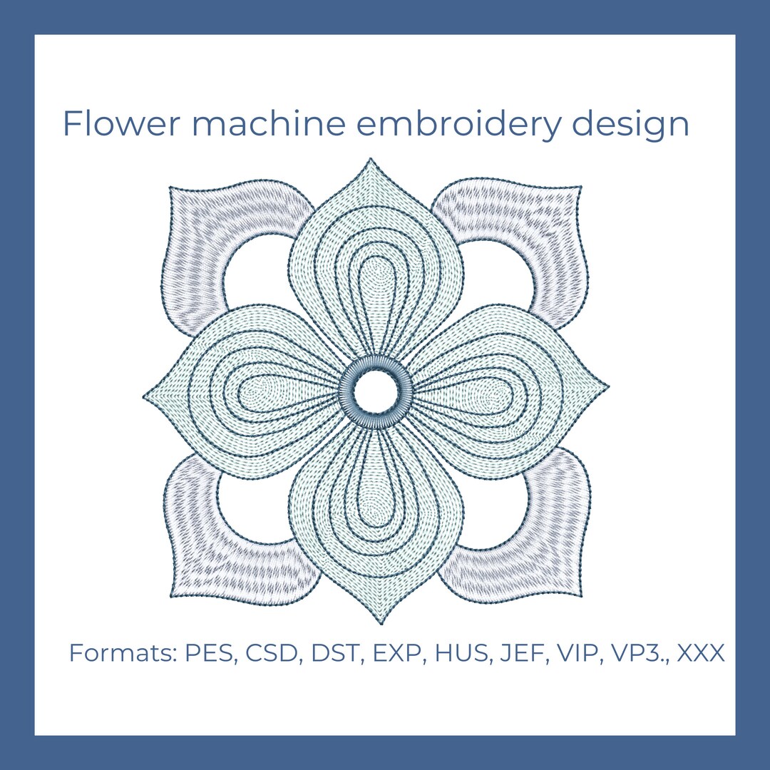 Flower Embroidery Design, 4 Sizes, Instant Download - Etsy