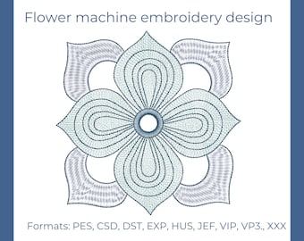 Flowers Machine Embroidery Design, 4 Sizes, Instant Download - Etsy