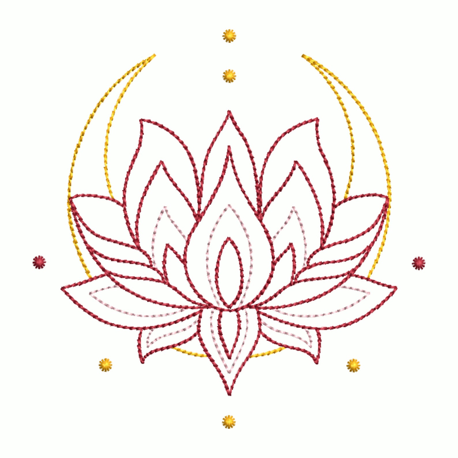 Lotus Flower Embroidery Design, 5 Sizes, Instant Download, Machine ...