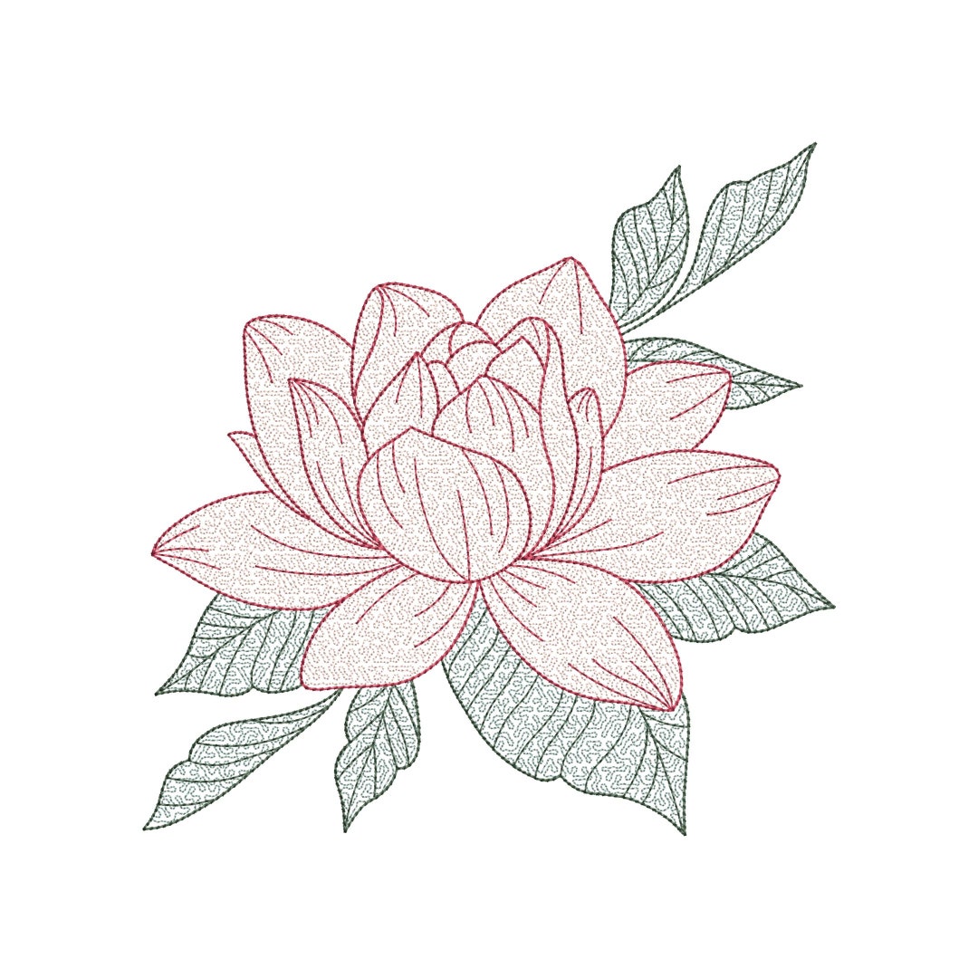 Magnolia Machine Embroidery Design, Flower Embroidey Designs, 5 Sizes, Instant Download. - Etsy