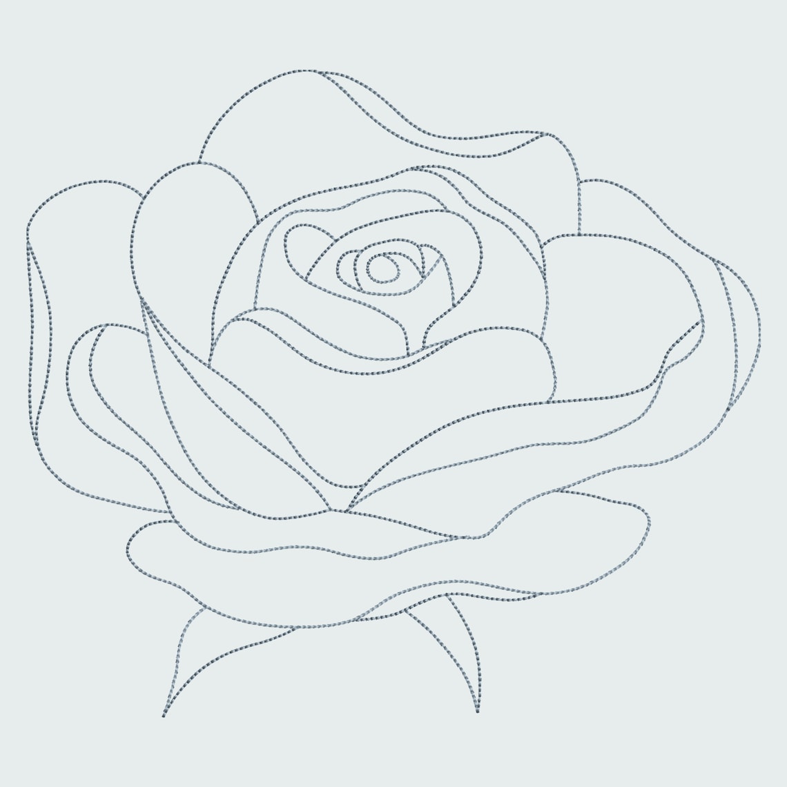 Rose Embroidery Design One Line Embroidery Design One Line | Etsy
