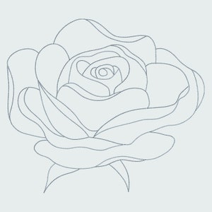 Rose Embroidery Design, One Line Embroidery Design, One Line Flower ...