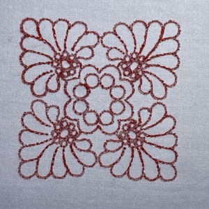 Square Block Machine Embroidery Design, 8 Sizes, Flower Embroidery ...
