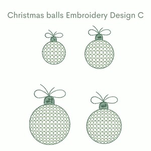 Christmas Balls Embroidery Designs: 4 Sizes (machine Embroidery Files ...