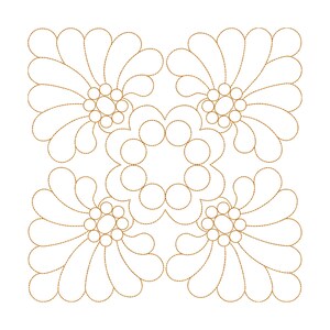 Square Block Machine Embroidery Design, 8 Sizes, Flower Embroidery ...