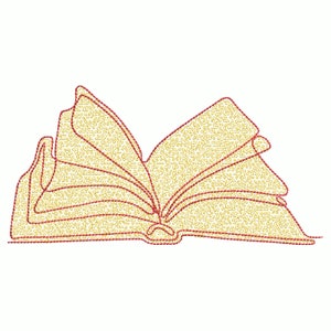 Book Embroidery Design | 4 Sizes | Instant Download | Machine ...