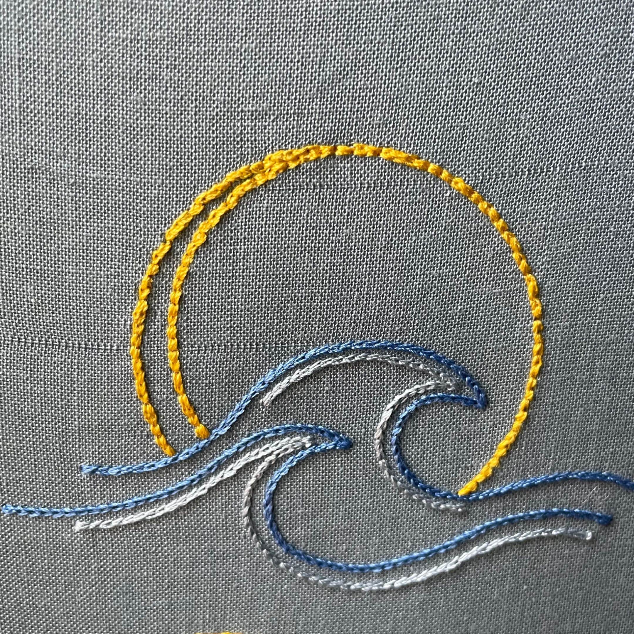 Sun and Wave Embroidery Design, 5 Sizes, Instant Download, Machine ...