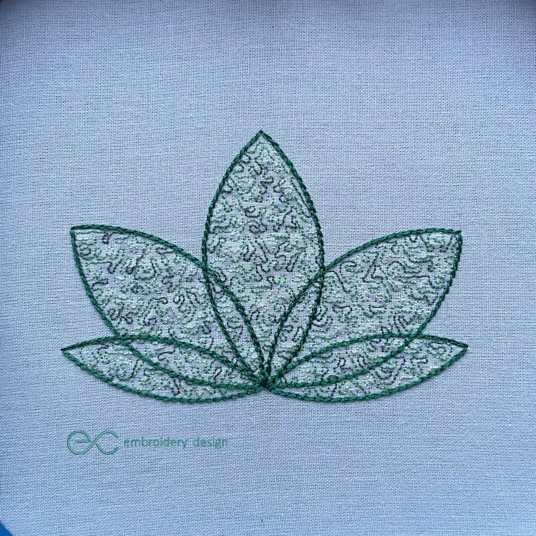 Stylized Lotus Flower Embroidery Design, Floral Machine Embroidery File ...
