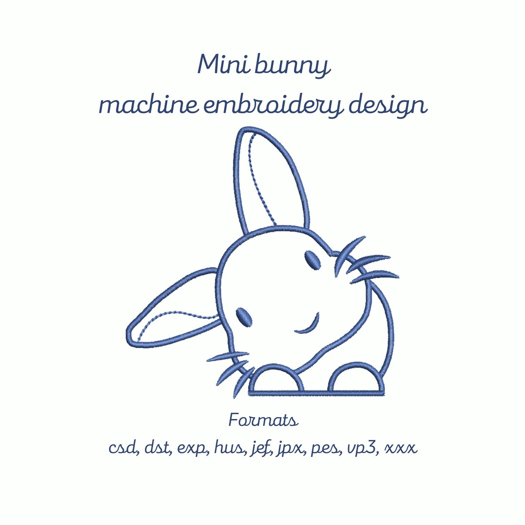 Mini Bunny Machine Embroidery Design, Rabbit Embroidery Designs, 3 ...