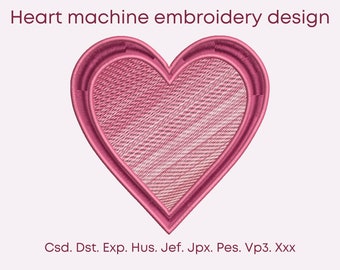 Loopy Heart Embroidery Design 9 Sizes 10 Formats PES DST EXP Valentine ...
