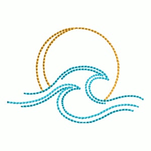 Sun and Wave Embroidery Design, 5 Sizes, Instant Download, Machine ...