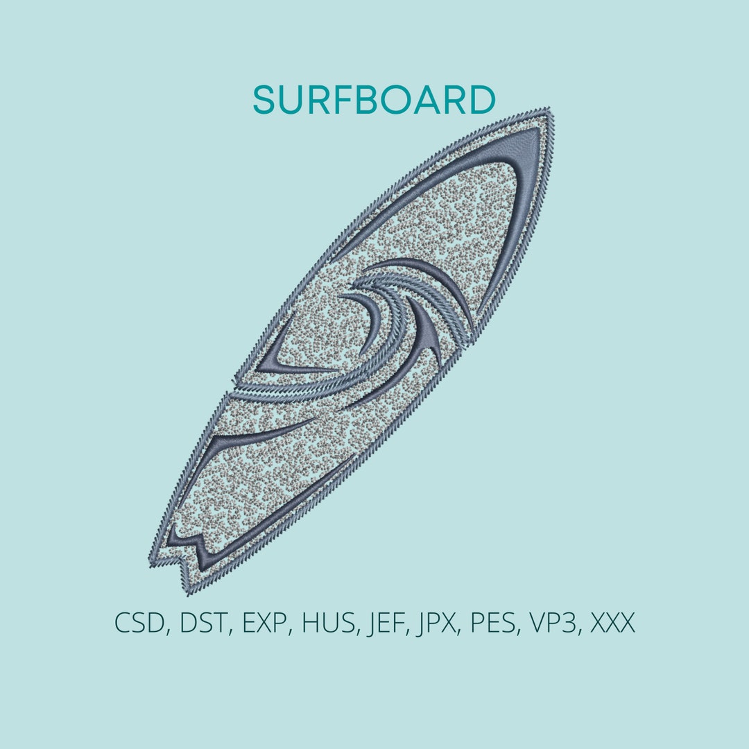 Surfboard Embroidery Design, 3 Sizes, Instant Download - Etsy