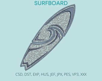 Surfboard Island Applique Machine Embroidery Design Pattern - Etsy