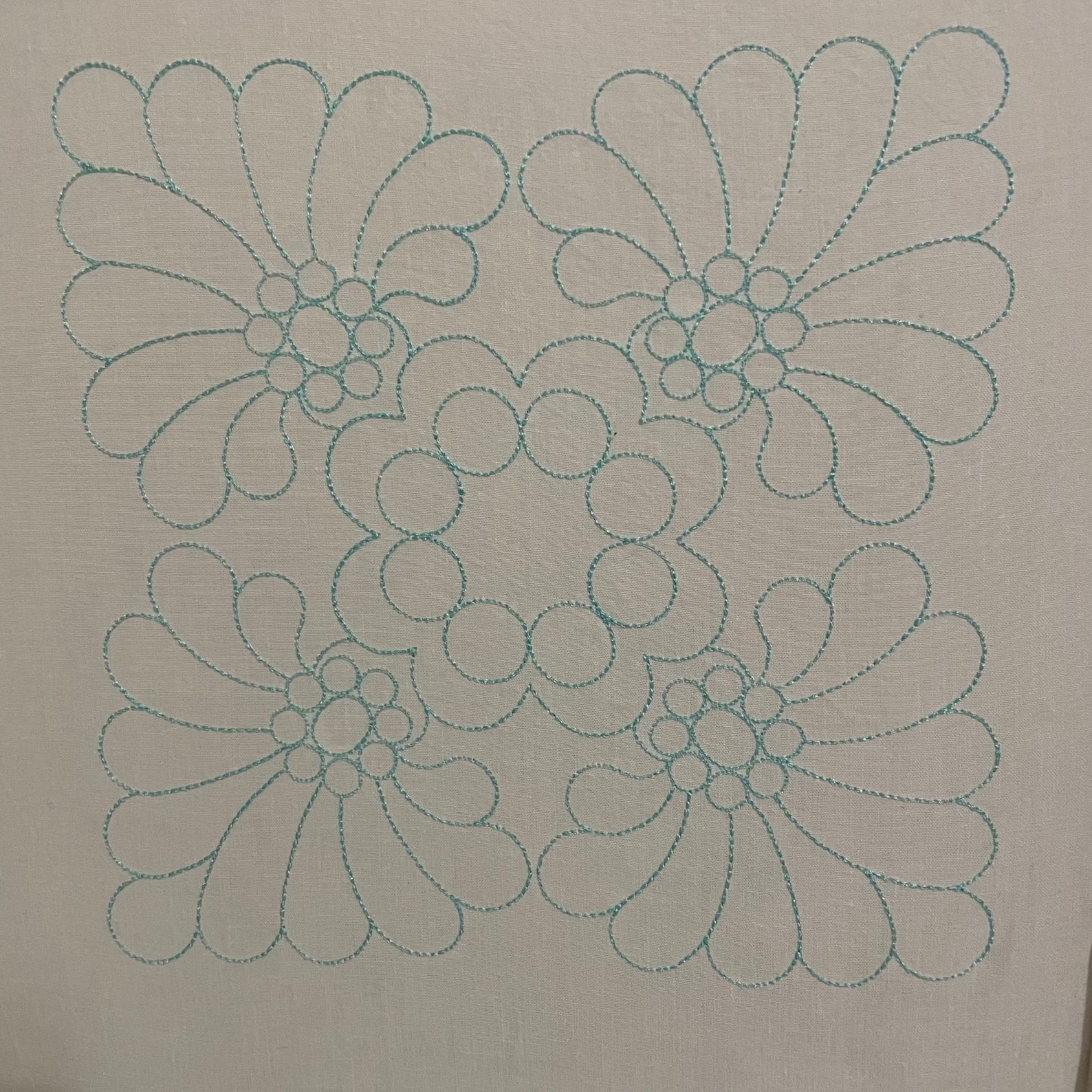 Square Block Machine Embroidery Design, 8 Sizes, Flower Embroidery ...
