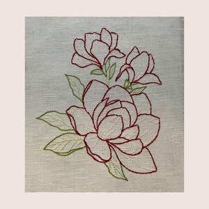 Magnolia Embroidery Design, 5 Sizes, Flower Machine Embroidery Designs ...