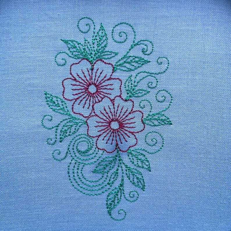 Floral Machine Embroidery Design-11 Sizes-instant Download-flower ...