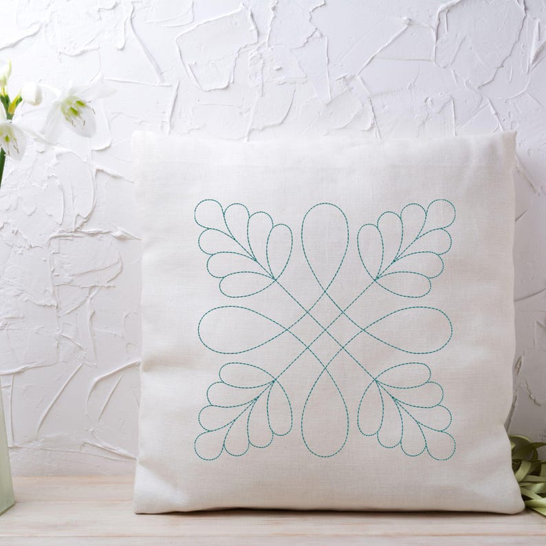 Floral Square Machine Embroidery Design: 12 Sizes (instant Download) - Etsy