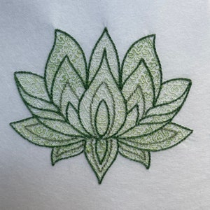Lotus Embroidery Design, 5 Sizes, Instant Download - Etsy