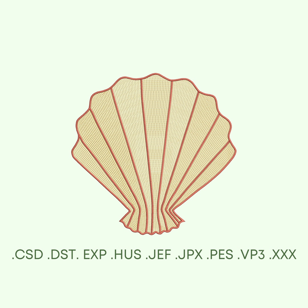 Shell Machine Embroidery Design, 4 Sizes, Instant Download - Etsy