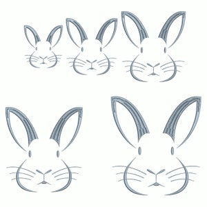 Rabbit Embroidery Design, Bunny Machine Embroidery Designs, 5 Sizes ...