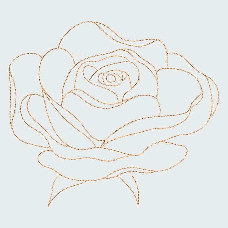 Rose Embroidery Design, One Line Embroidery Design, One Line Flower ...