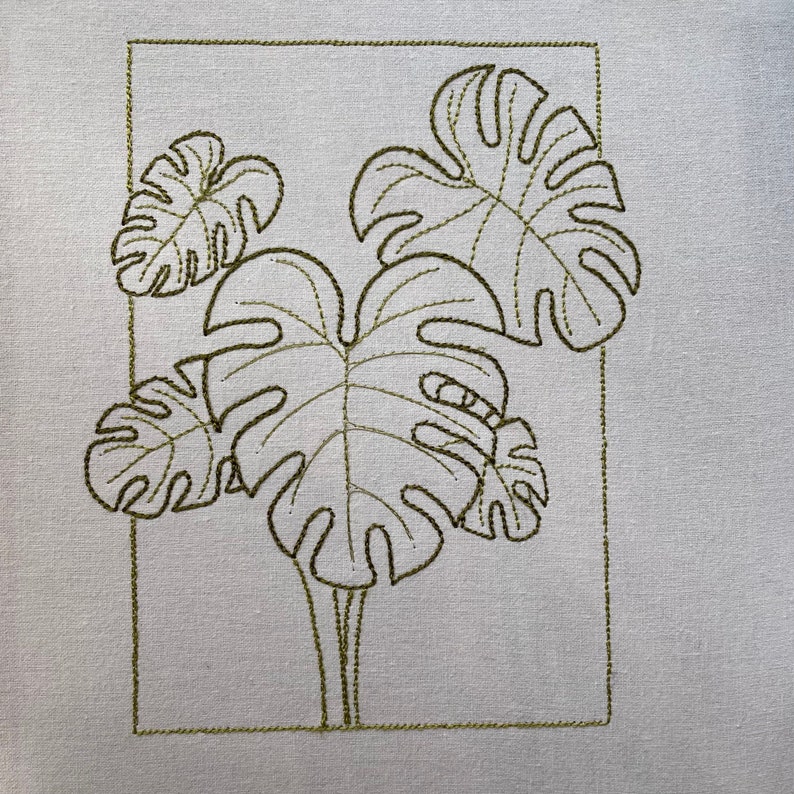 Monstera Leaf Embroidery Design, 7 Sizes, Instant Download - Etsy