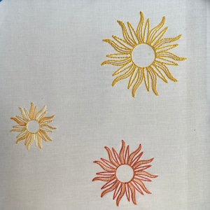 Sun Machine Embroidery Design, Mini Sun Embroidery Designs, 3 Sizes ...