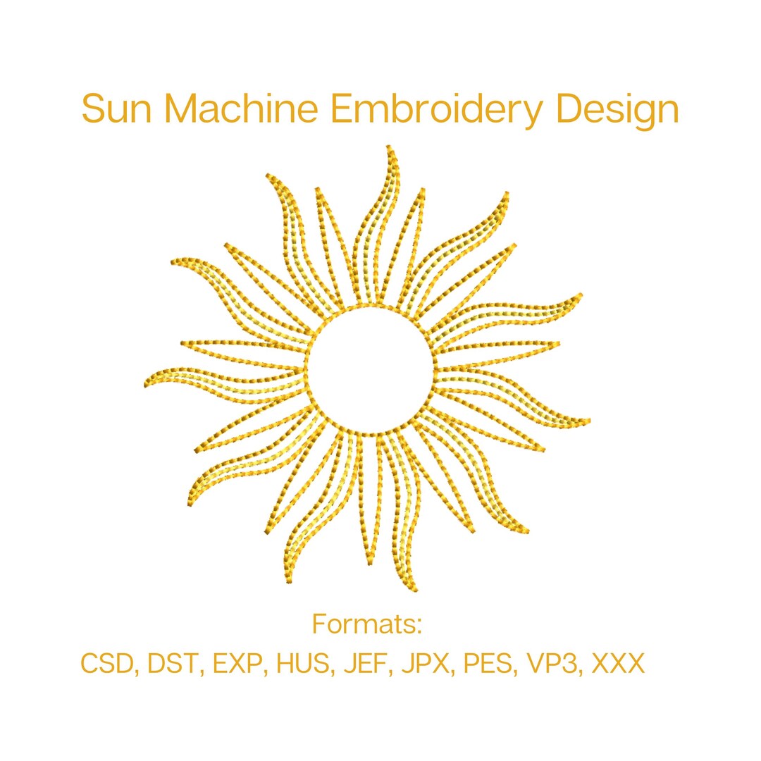 Sun Machine Embroidery Design, Mini Sun Embroidery Designs, 3 Sizes ...