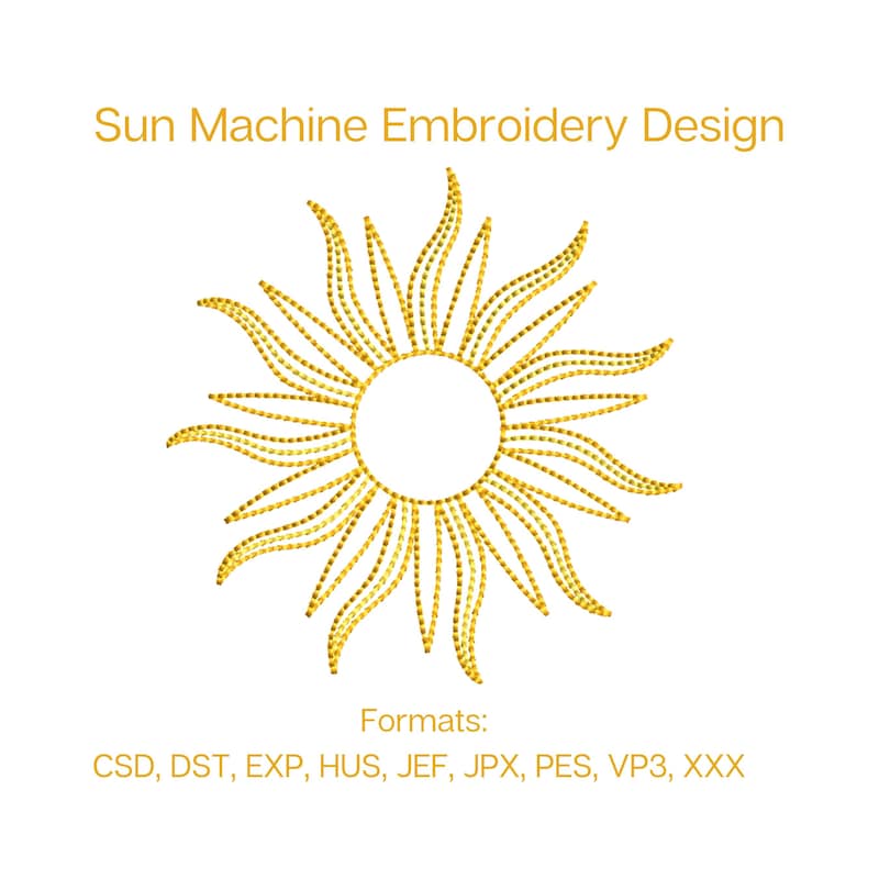 Sun Machine Embroidery Designs - Etsy