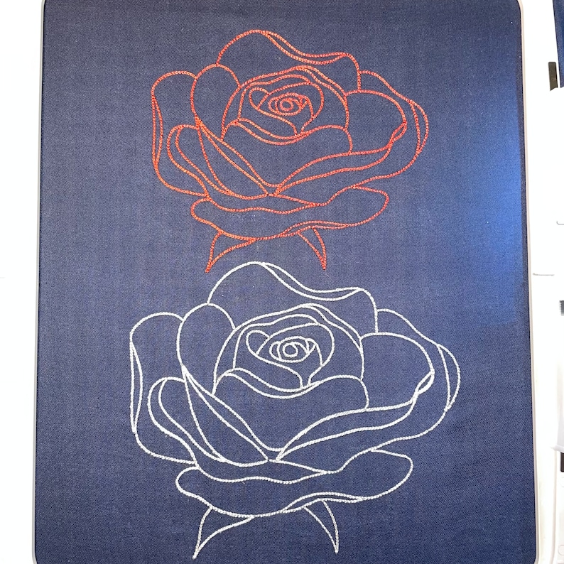 Rose Embroidery Design One Line Embroidery Design One Line - Etsy