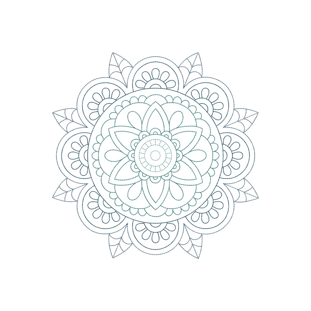 Mandala Machine Embroidery Design, Flower Embroidery Designs, 6 Sizes ...