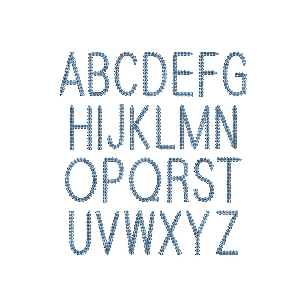 Embroidery Alphabet Font - Uppercase Capital Letters Design - 3 Sizes ...