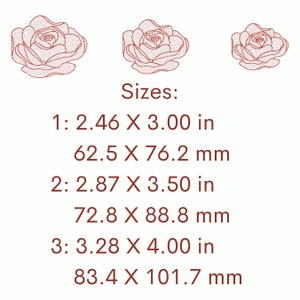 Rose Embroidery Design, 3 Sizes, Instant Download - Etsy
