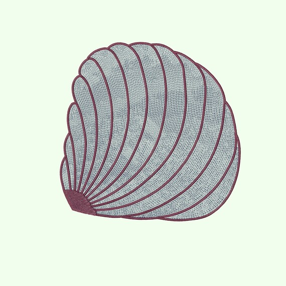 Shell Embroidery Design 6 Sizes Instant Download | Etsy