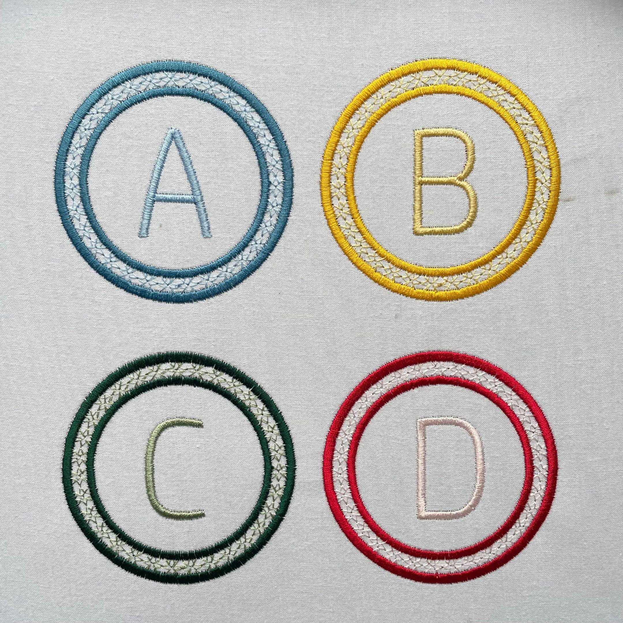 Halo Monogram Font Embroidery Design: Full Alphabet (A-Z) (instant ...
