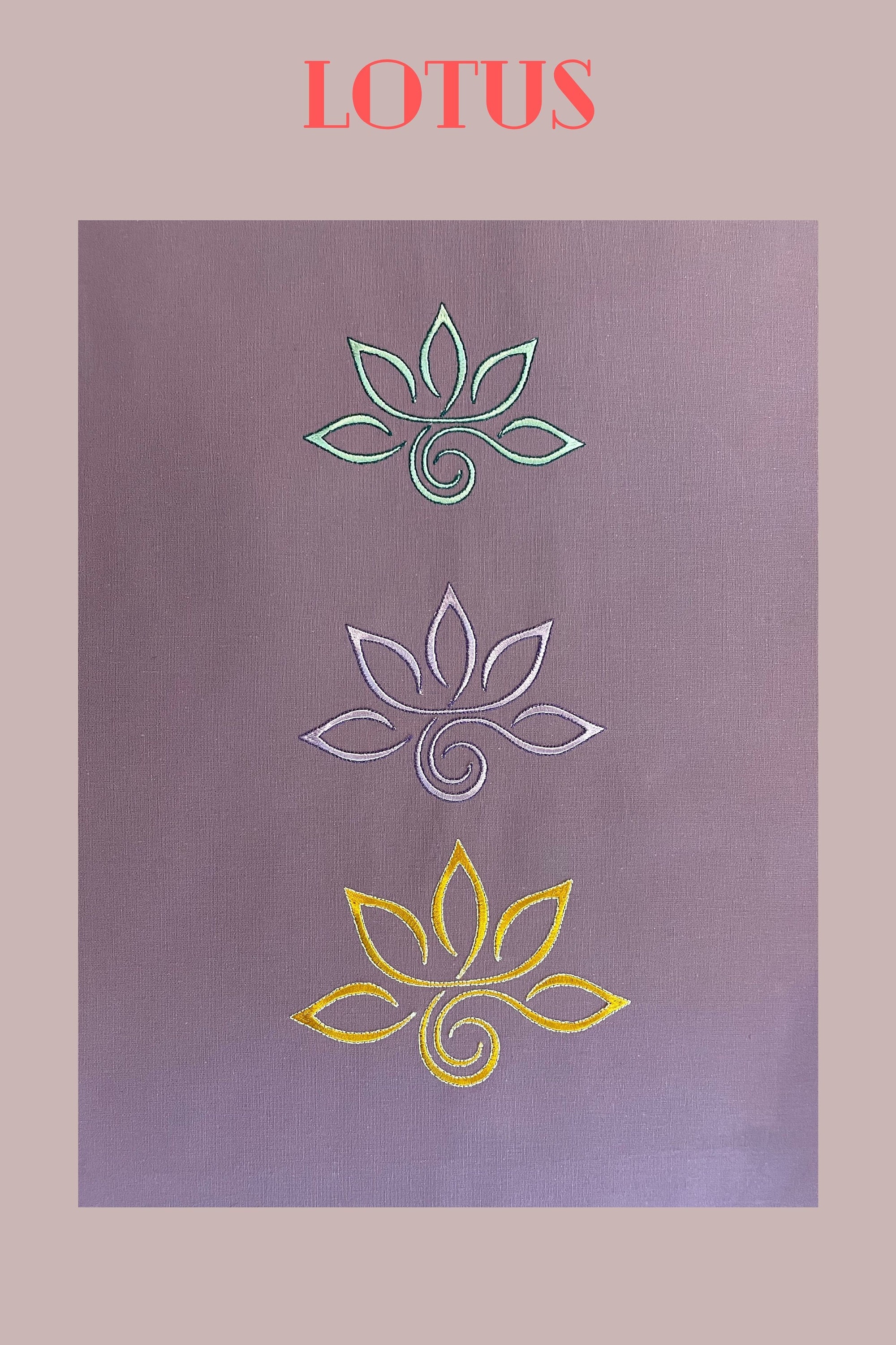 Lotus Embroidery Design Stylized Lotus Embroidery Design - Etsy
