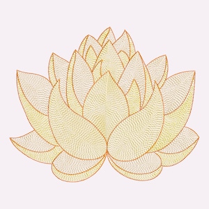 Lotus Embroidery Design, 6 Sizes, Flower Machine Embroidery Designs ...