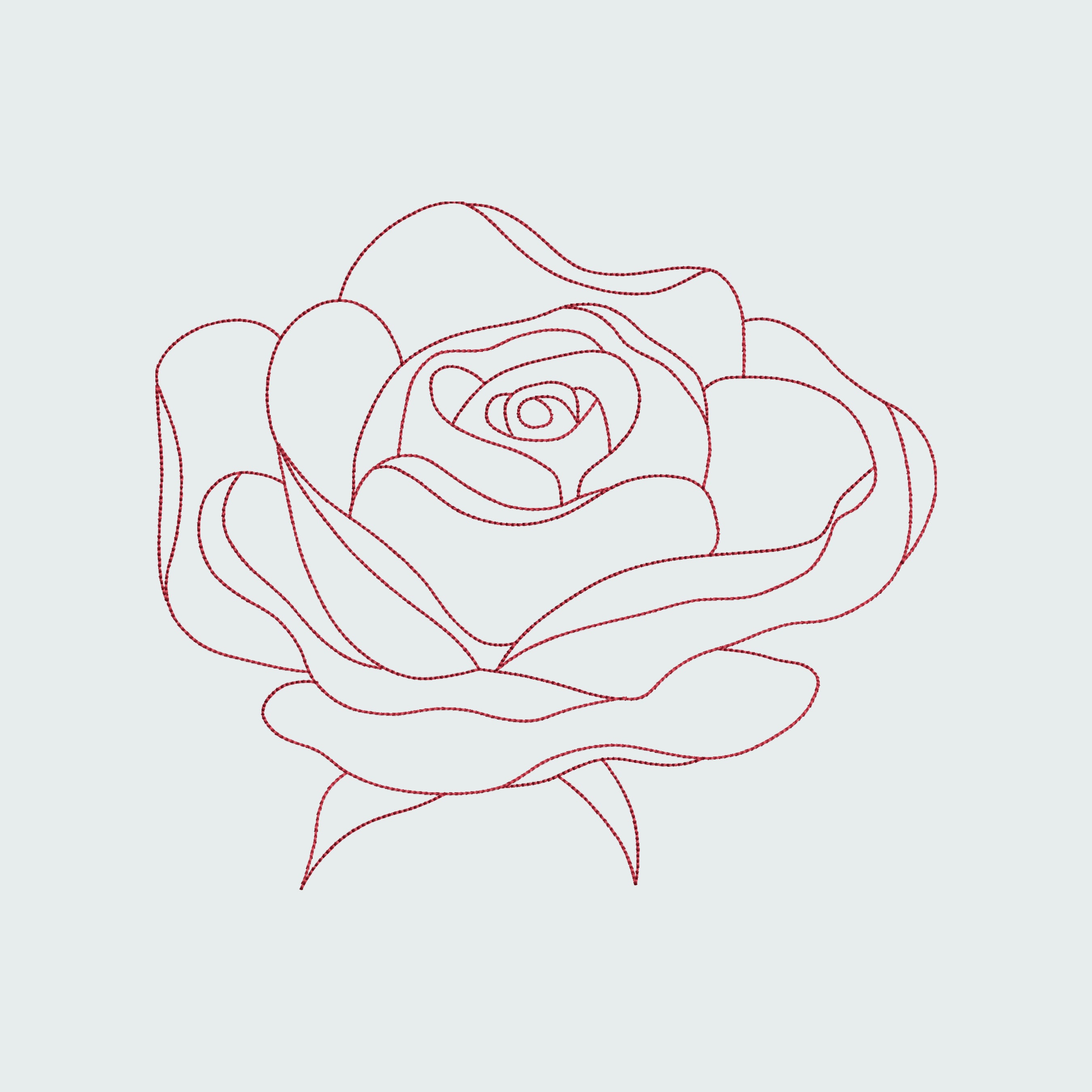 Rose Embroidery Design One Line Embroidery Design One Line | Etsy