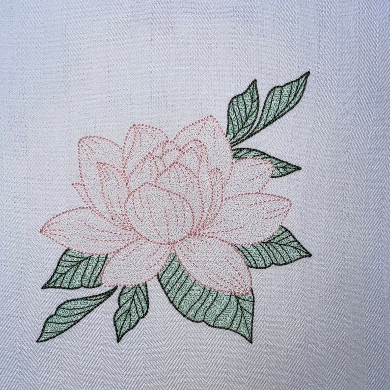 Magnolia Machine Embroidery Design, Flower Embroidey Designs, 5 Sizes ...