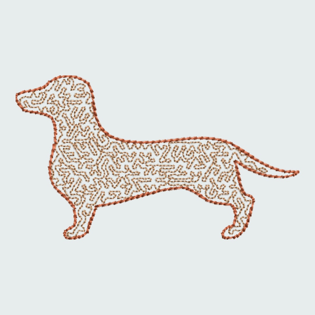 Dachshund Embroidery Design, 4 Sizes, Dog Machine Embroidery Designs ...