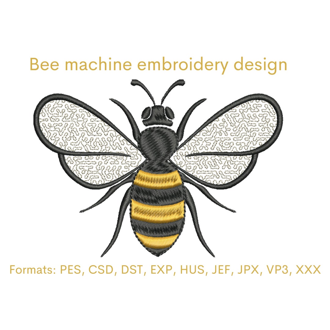 Realistic Bee Embroidery Design | 5 Sizes | Instant Download - Etsy