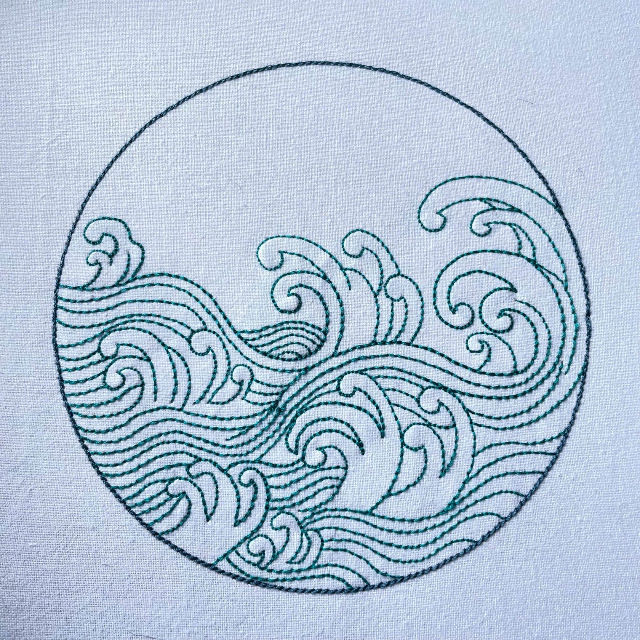 Wave Machine Embroidery Design, 4 Sizes, Instant Download - Etsy