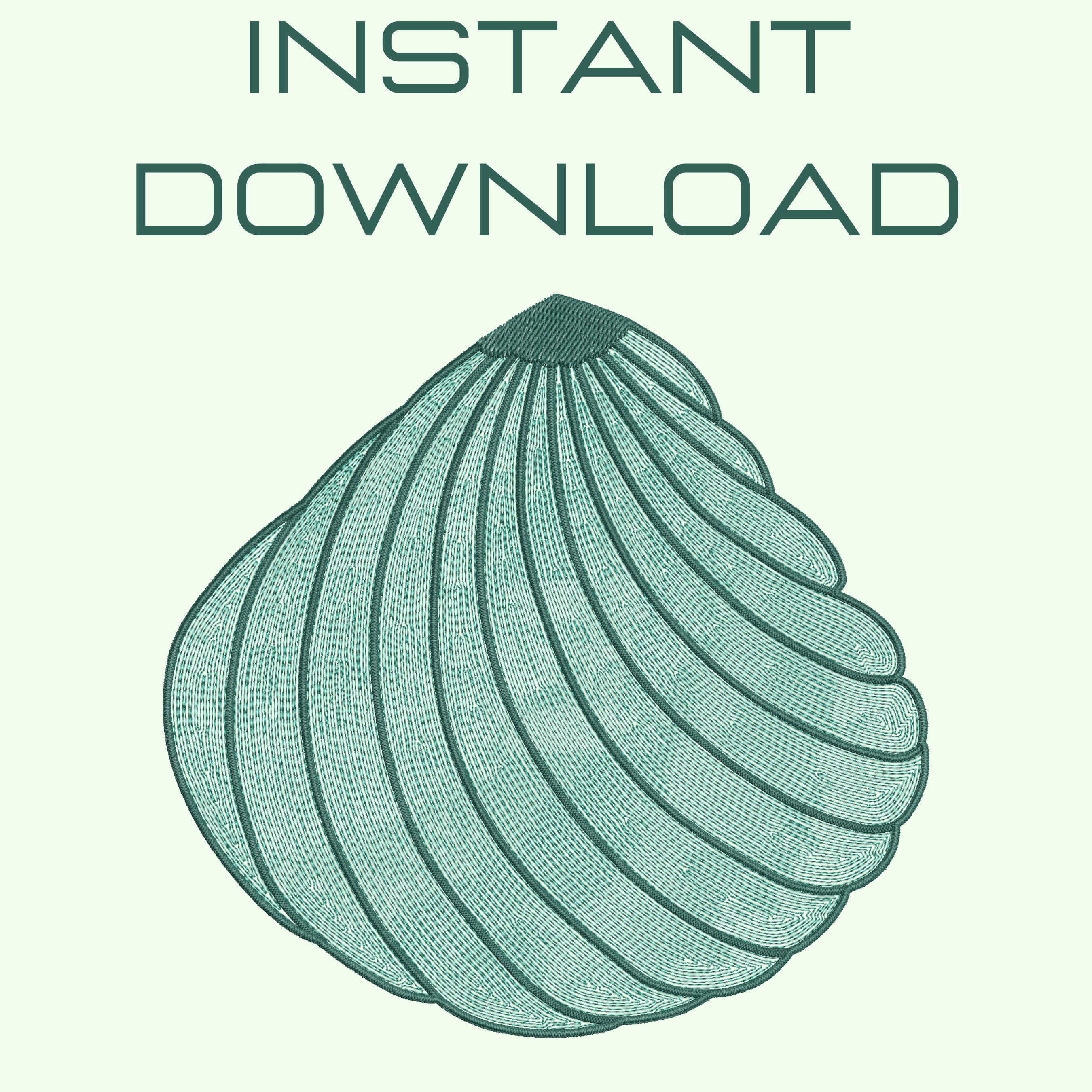 Shell Embroidery Design, 6 Sizes, Instant Download - Etsy