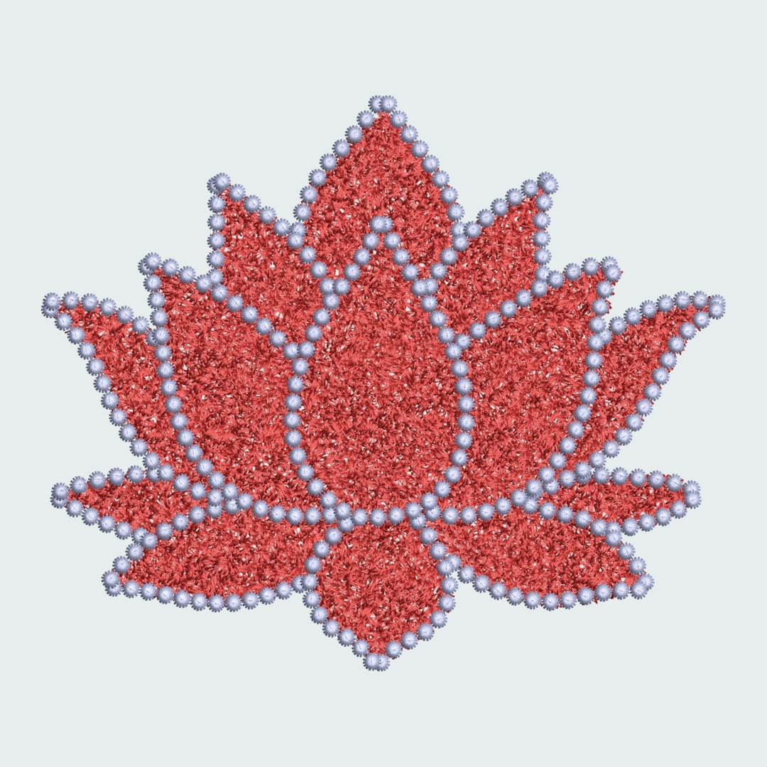 Lotus Flower Chenille Effect, 6 Sizes, Instant Download - Etsy