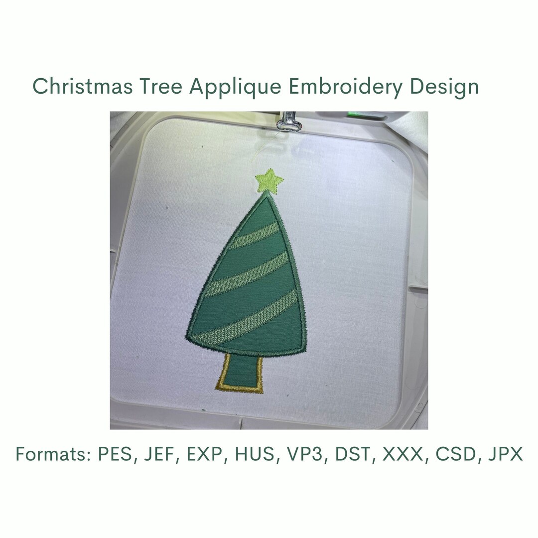 Christmas Tree Applique Embroidery Design Xmas Machine - Etsy