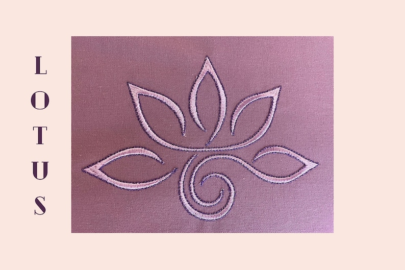 Lotus Embroidery Design Stylized Lotus Embroidery Design | Etsy