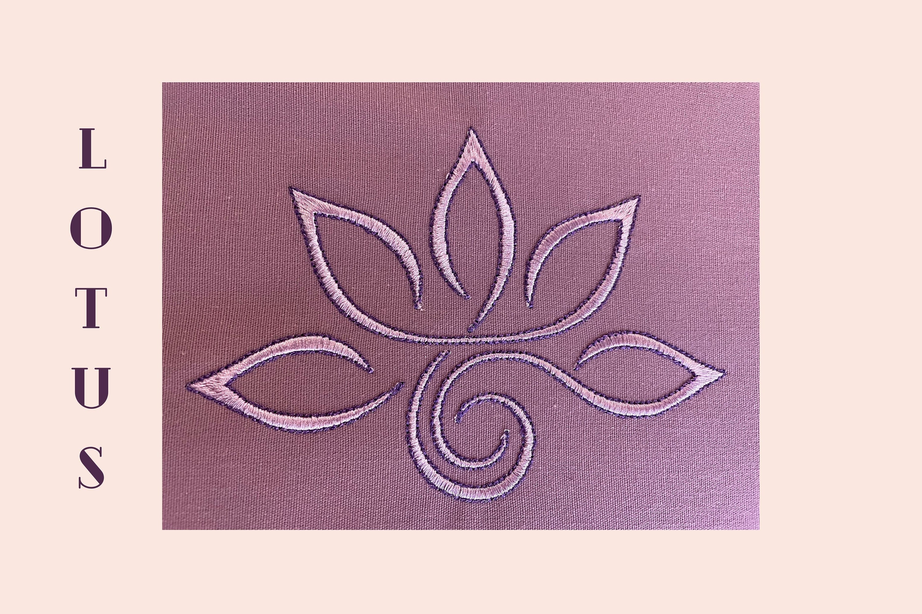 Lotus Embroidery Design Stylized Lotus Embroidery Design - Etsy