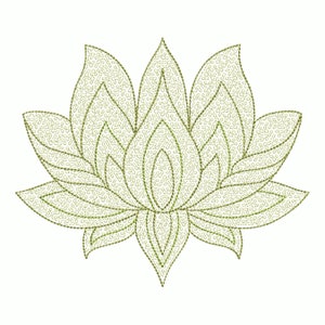 Lotus Embroidery Design, 5 Sizes, Instant Download - Etsy