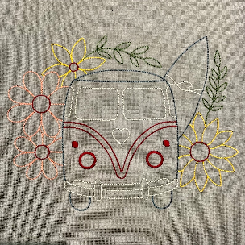 Van Embroidery Design, 8 Sizes, Instant Download - Etsy